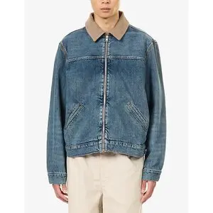 FRAME Contrast-collar Relaxed-fit Denim Jacket