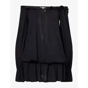AYA MUSE Cryo Off-shoulder Woven Mini Dress