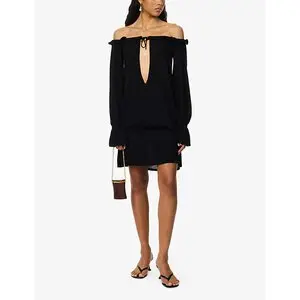 AYA MUSE Cryo Off-shoulder Woven Mini Dress