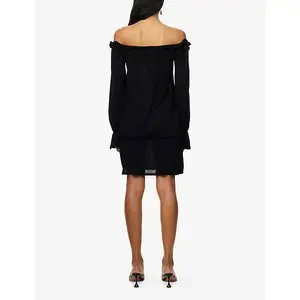 AYA MUSE Cryo Off-shoulder Woven Mini Dress