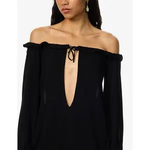 AYA MUSE Cryo Off-shoulder Woven Mini Dress