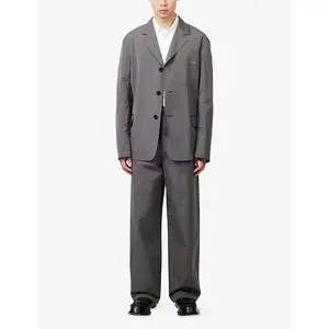 Loewe Anagram-embroidered Cotton-blend Trousers