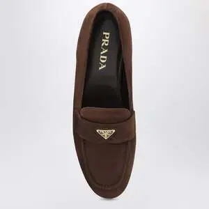 Prada Suede Loafers In Dark