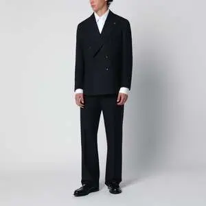 Tagliatore Double-breasted Suit In Wool - Blue