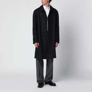 LARDINI Single-breasted Coat In Wool And Cashmere - Grey