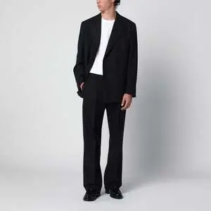LARDINI Double-breasted Jacket In Wool With Pinstripe Pattern