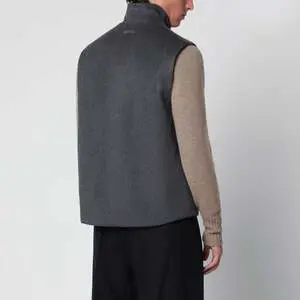 LARDINI Wool And Cashmere Zip-up Vest