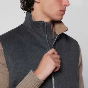 LARDINI Wool And Cashmere Zip-up Vest