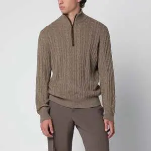 Loro Piana Cable-knit Sweater In Baby Cashmere - Brown