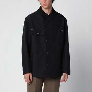 Prada Jacket With Corduroy Collar - Black