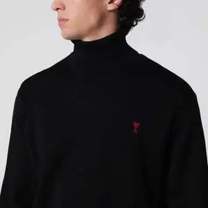 AMI Paris De Coeur High Neck Sweater