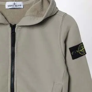 Stone Island Cotton Zip-up Hooded Sweatshirt