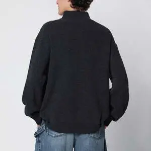 JW Anderson Dark Half-zip Sweater In Wool Blend