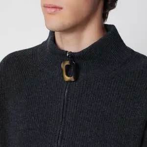 JW Anderson Dark Half-zip Sweater In Wool Blend