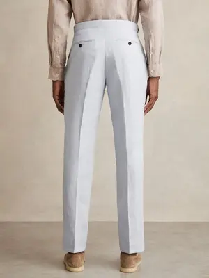 REISS Tailored-fit Linen Trousers