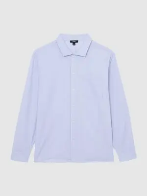 REISS Pinstripe Regular-fit Long-sleeve Shirt With Cotton - Soft Blue
