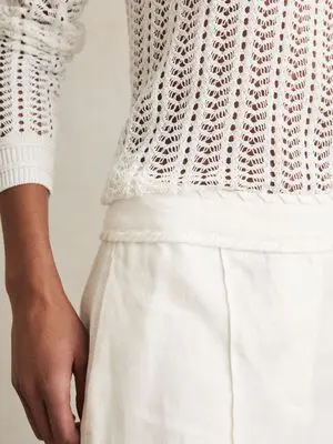 REISS Linen Whipstitch Shorts