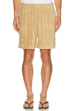 J. Lindeberg Allan Stripe Terry Shorts - Kelp