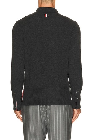 Thom Browne Merino Wool Baby Cable Long Sleeve Polo