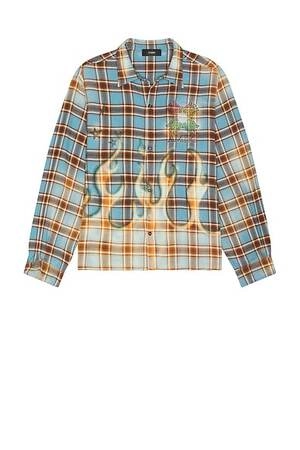 Amiri Ma Quad Flames Flannel Shirt