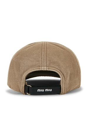 Miu Miu Drill Washed Soft Calf Baseball Cap