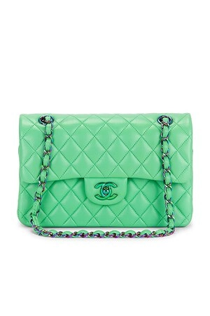 Chanel Lambskin Small Classic Double Flap Bag - Green