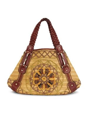 Gucci Raffia Pelham Embroidered Hobo Bag - Neutral