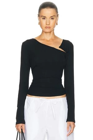 DEIJI STUDIOS Asymmetrical Shoulder Tie Top