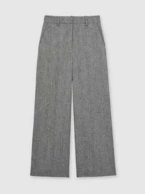 REISS Wide-leg Textured Suit Trousers