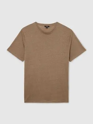 REISS Linen Relaxed-fit Crew-neck T-shirt