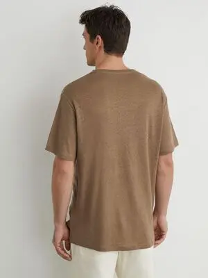 REISS Linen Relaxed-fit Crew-neck T-shirt