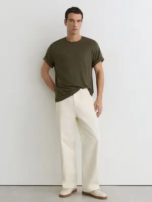 REISS Linen Relaxed-fit Crew-neck T-shirt