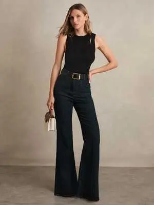 REISS Cut-out Rib-knit Vest