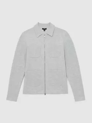 REISS Four-pocket Zip-through Cardigan
