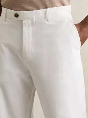 REISS Cotton-linen Relaxed-fit Trousers