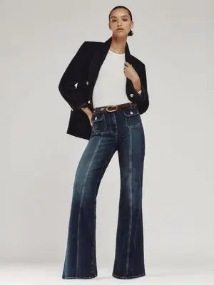 REISS Button-pocket Flared Jeans