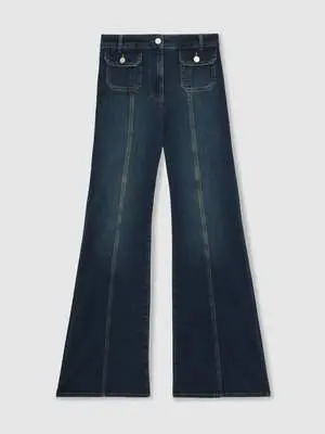 REISS Button-pocket Flared Jeans