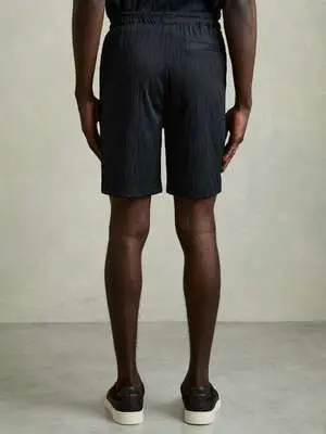 REISS Wave Jacquard Drawstring Shorts