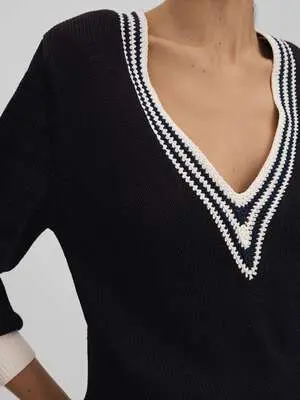 REISS Tammy Crochet Jumper