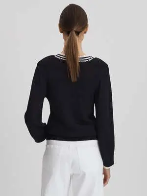 REISS Tammy Crochet Jumper