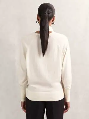 REISS Wool Scarf-tie Draped Jumper