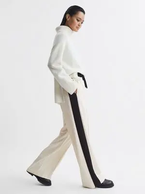 REISS May Leg Contrast Stripe Drawstring Trousers