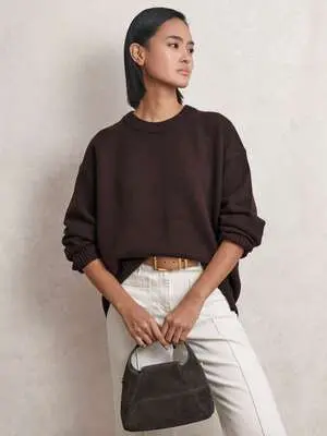 REISS Wool-cashmere Crew-neck Jumper - Plum