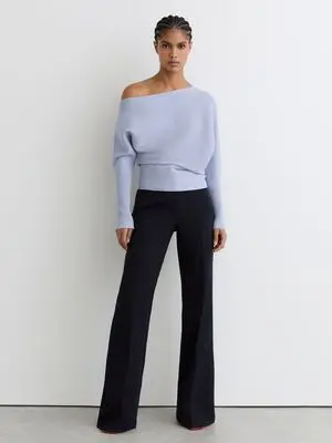 REISS Asymmetric Draped Knitted Jumper