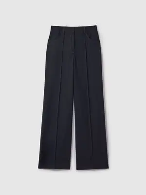 REISS Wool Blend Denim Look Suit Trousers