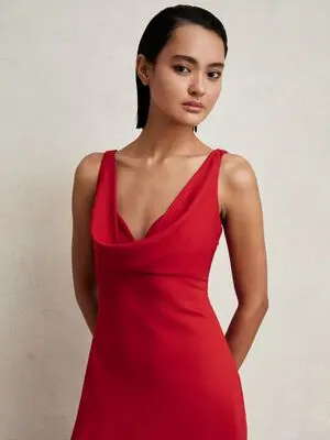 REISS Cowl-neck Sleeveless Maxi Dress
