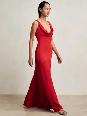 REISS Cowl-neck Sleeveless Maxi Dress