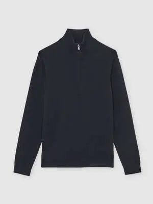 REISS Atelier Cashmere Half-zip Jumper