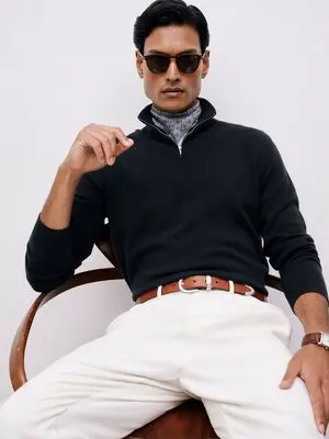REISS Atelier Cashmere Half-zip Jumper