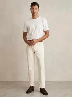 REISS Mercerised Cotton Ribbed T-shirt